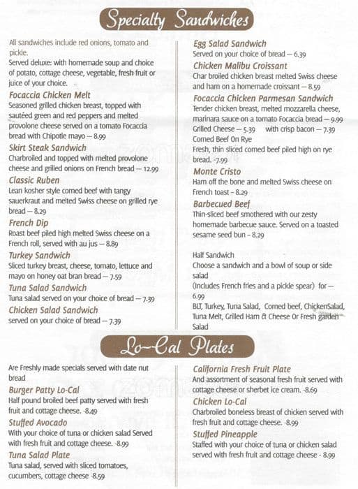 Menu at Skyview Restaurant, Berwyn