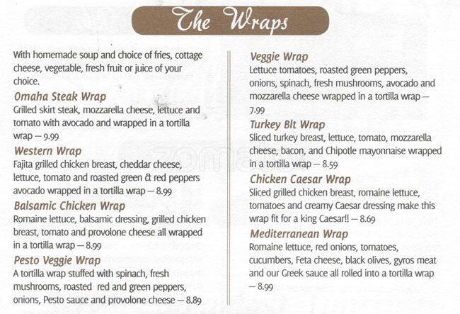 Menu at Skyview Restaurant, Berwyn