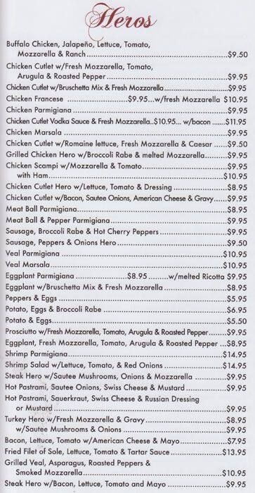 Menu at Brother’s restaurant, New York City