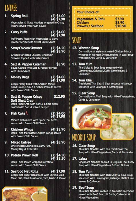 Tammy's Thai Kitchen Menu - Urbanspoon/Zomato