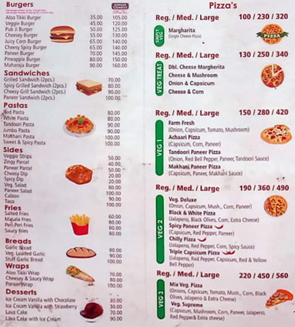 Menu of Hungry Point, Shiv Nagar, Jammu