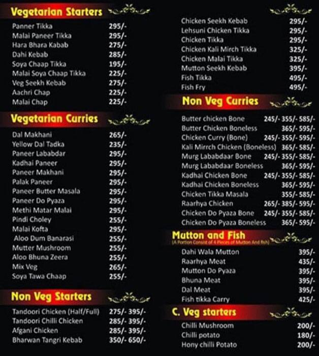 Menu of Swagat Restaurant, Knowledge Park, Greater Noida