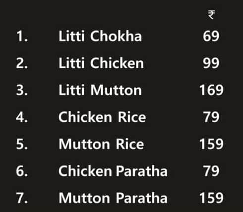 Menu of Litti, Sinhgad Road, Pune