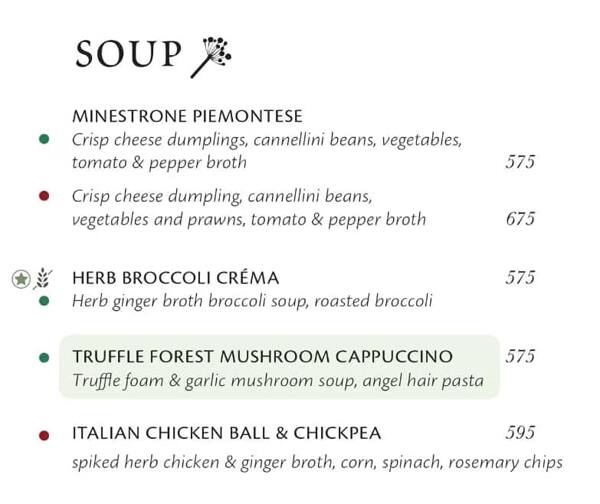 Menu of The Soho Garden, Vaishali, Ghaziabad