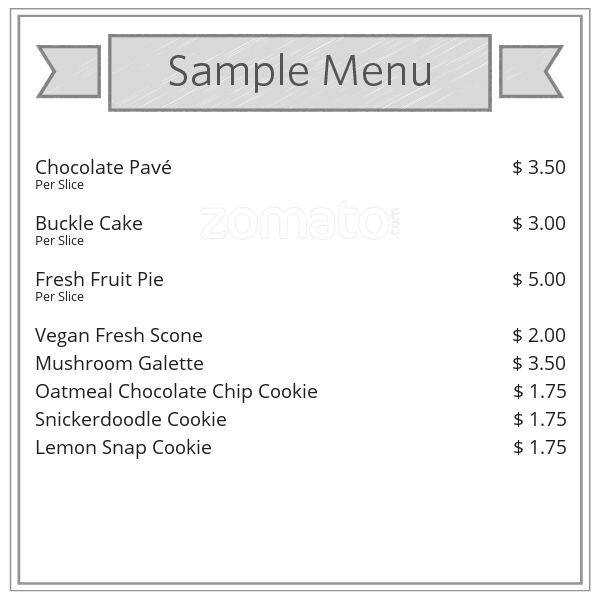 Menu at Sweet Adeline Bakeshop desserts, Berkeley