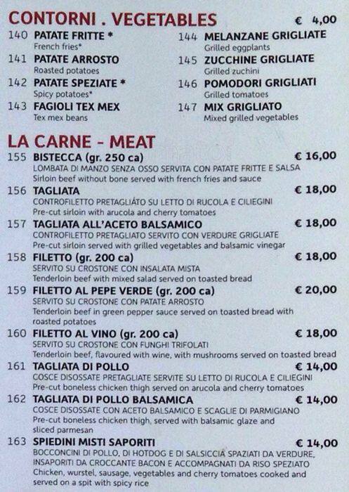 Menu da Birreria Moretti pub & bar, Roma