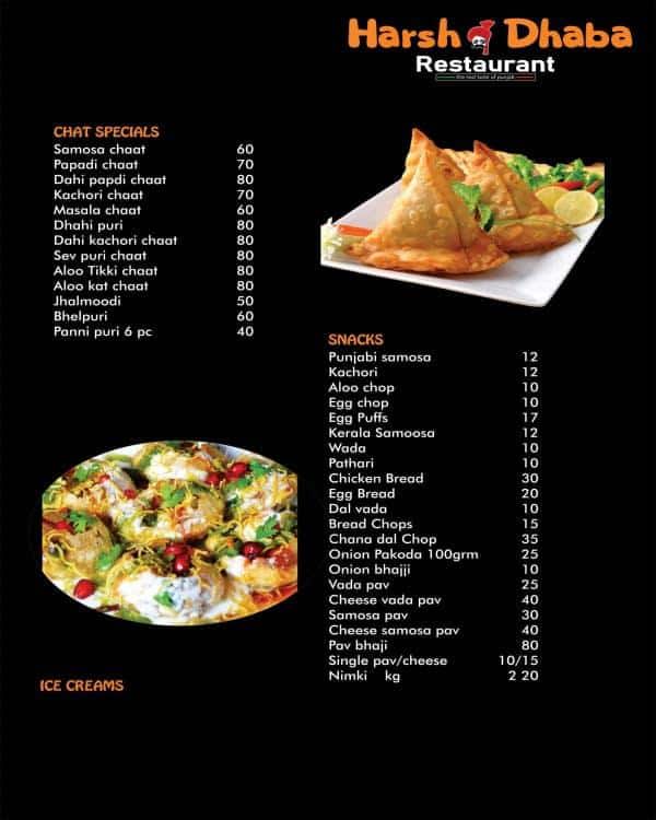 Menu of Harsh Dhaba, Kakkanad, Kochi