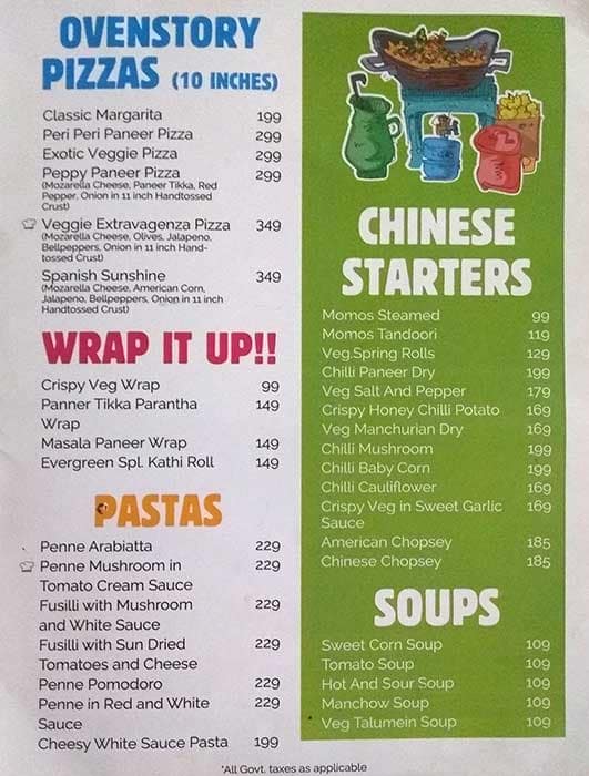 Menu at Evergreen Sweets House and Restaurant, New Delhi