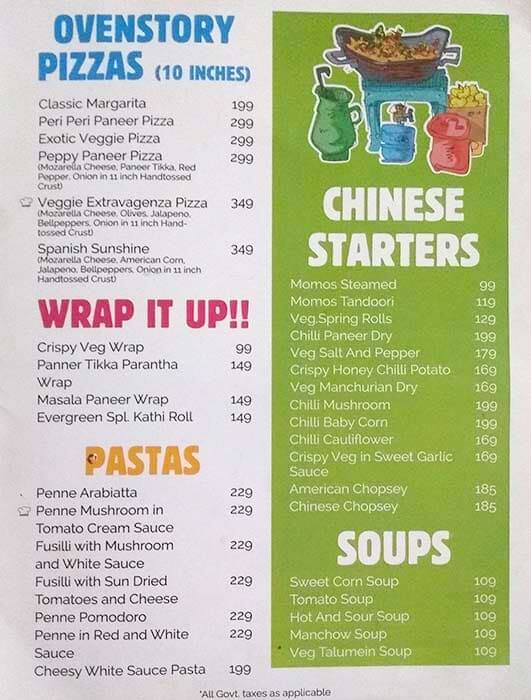 Menu at Evergreen Restaurant & Sweet House, New Delhi