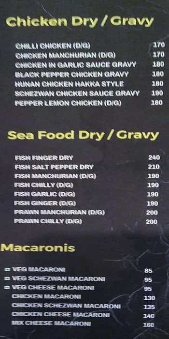 Menu at Olive Era, Bengaluru, 14th Main Road