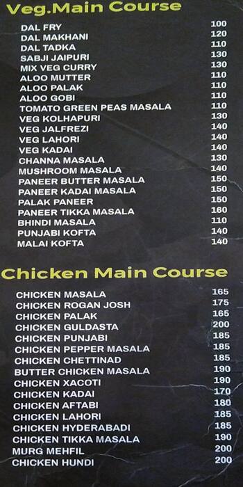 Menu at Olive Era, Bengaluru, 14th Main Road