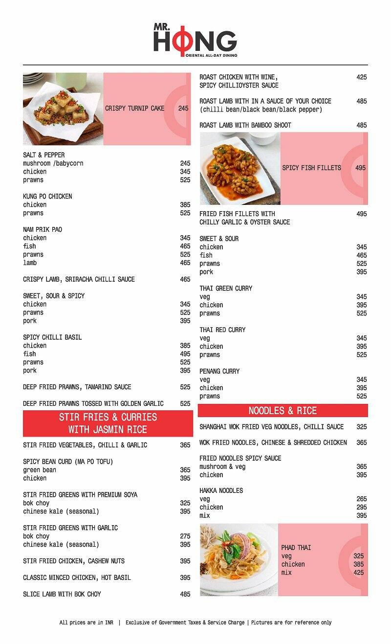 Menu at MR. HONG, Bengaluru