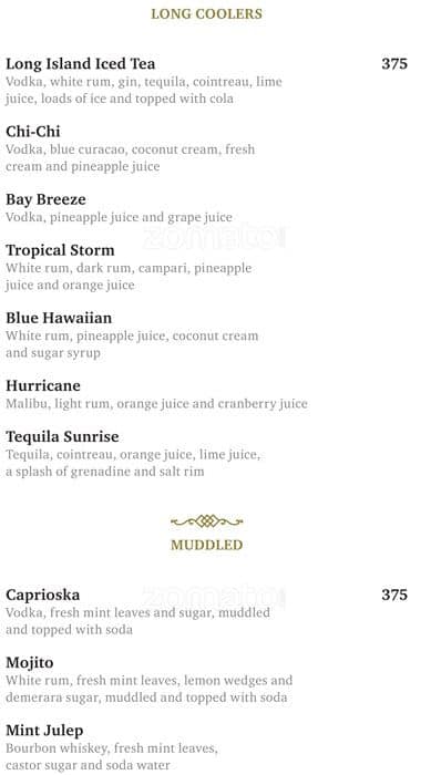 Menu at Bayleaf Restaurant & Bar, Bengaluru, Shop No. 1