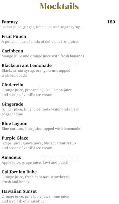 Menu at Bayleaf Restaurant & Bar, Bengaluru, Shop No. 1