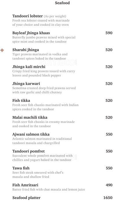 Menu at Bayleaf Restaurant & Bar, Bengaluru, Shop No. 1