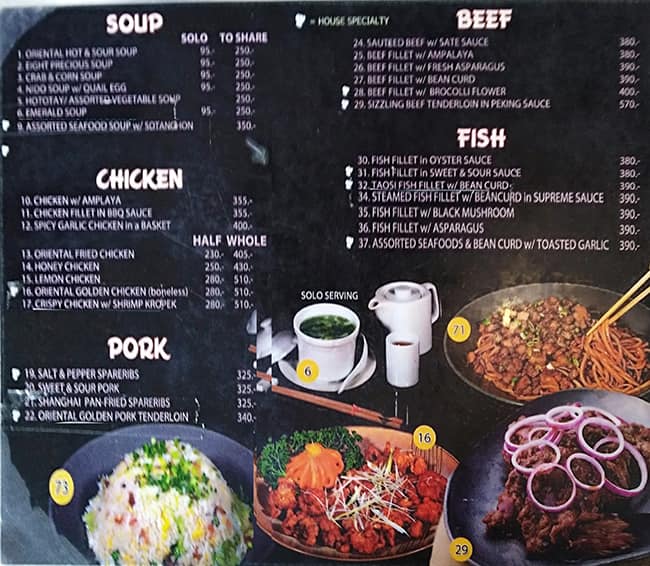 Menu at Le Ching Tea House restaurant, Quezon City, Scout Center Building