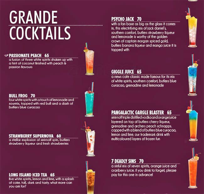 Menu at News Cafe, Durban, Bright House Mall