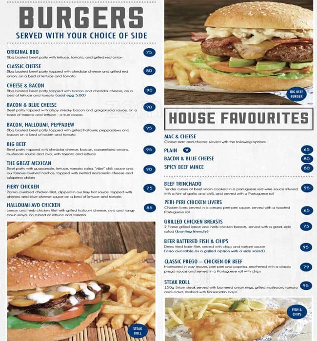 Menu at News Cafe Davenport, Durban