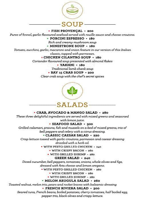 Bay 15 Menu, Menu for Bay 15, Panaji, Goa - Zomato