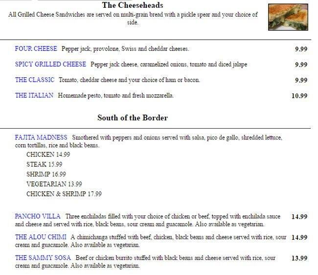 Menu at Coolidge Corner Clubhouse, Brookline, 307 Harvard St