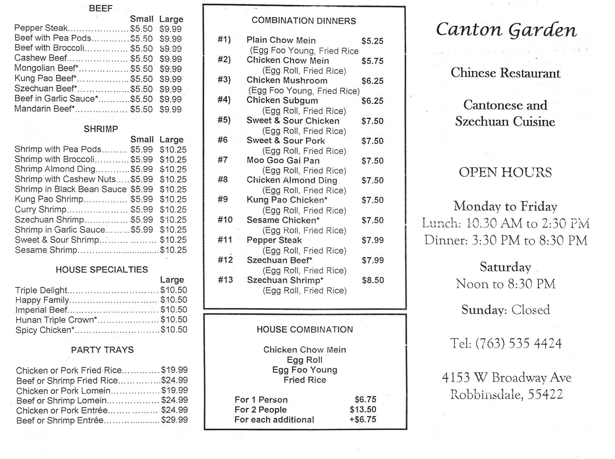 Canton Garden Menu | Fasci Garden