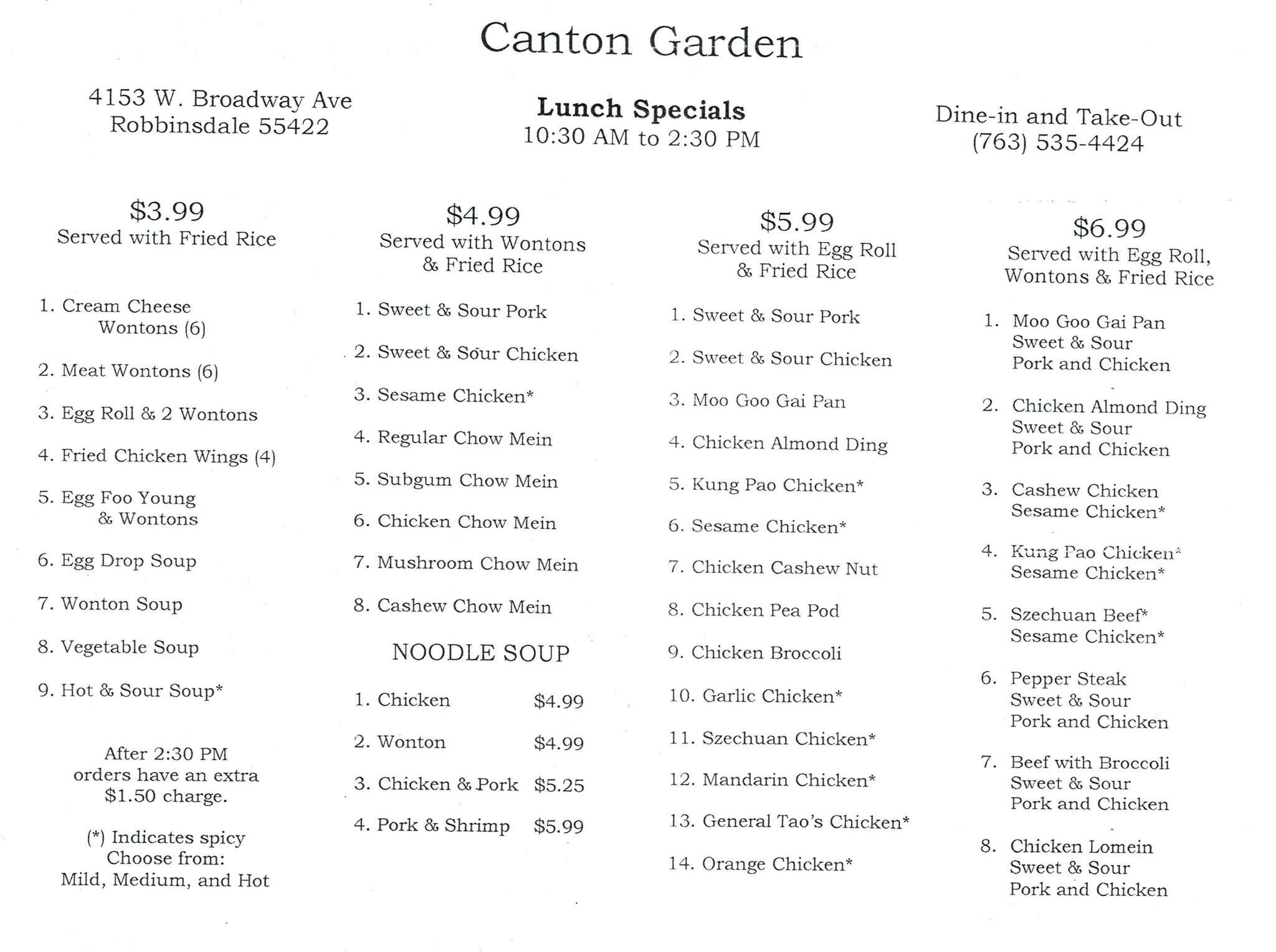 Canton Garden Menu | Fasci Garden