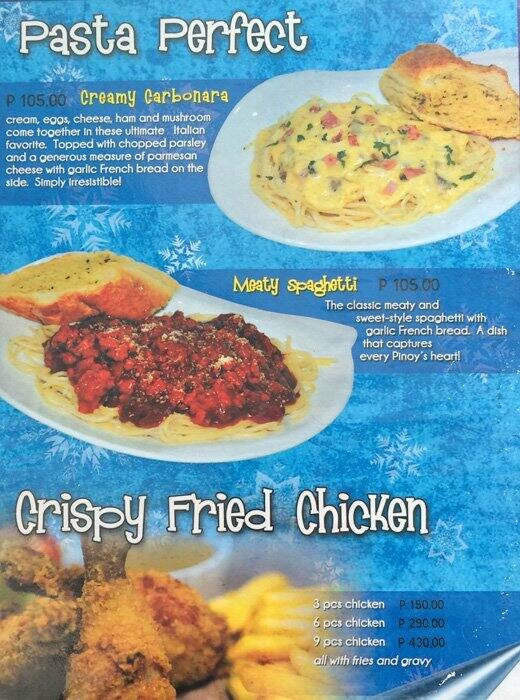 Menu at Frozen Snackbar, Cebu City, Century Plaza Commercial Complex