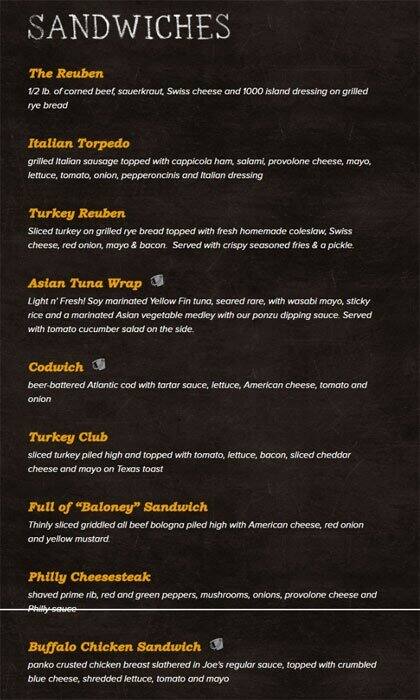 Menu at Rusty Bucket Restaurant and Tavern, Charlotte