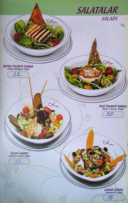 Menu at Sanat Bahçe & Teras, Istanbul
