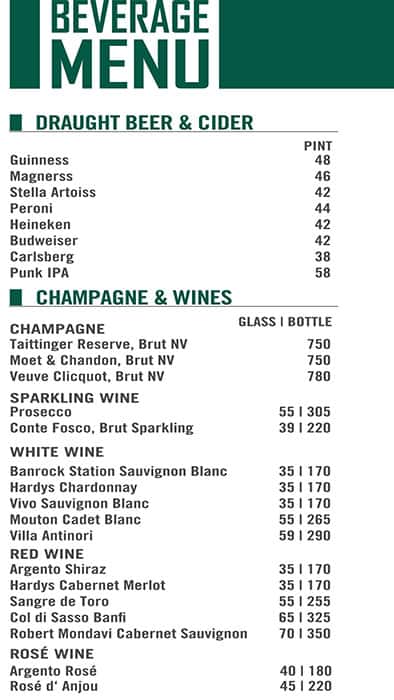 Menu at Dusit Gourmet cafe, Abu Dhabi