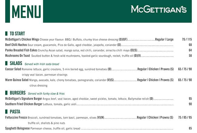 Menu at Dusit Gourmet cafe, Abu Dhabi