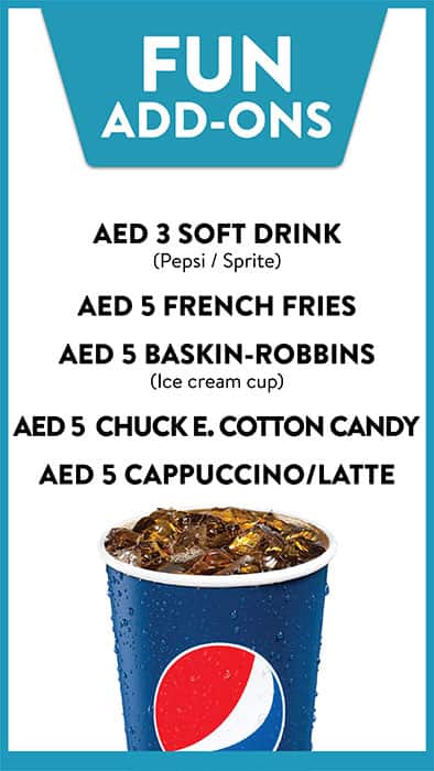 Menu at Chuck E. Cheese's restaurant, Dubai, Metha Plaza Building ... Menu at Chuck E. Cheese's restaurant, Dubai, Metha Plaza Building ...