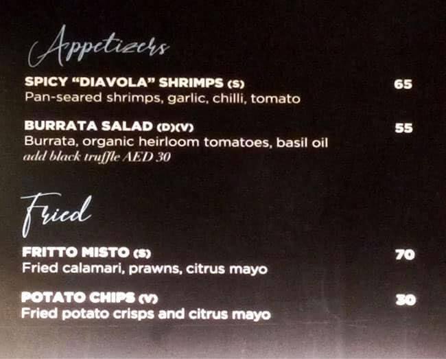 Menu of Onda By Alici, Downtown Dubai, Dubai