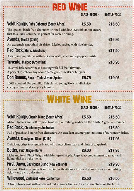 Menu at Mariachi Restaurant, Edinburgh, 7 Victoria St