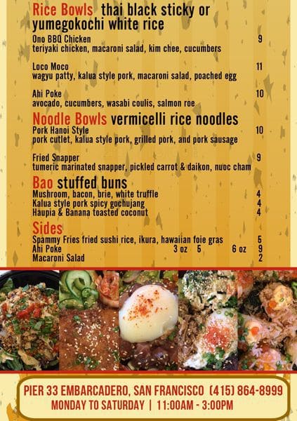 Menu at Butterfly Restaurant, San Francisco, 33 The Embarcadero