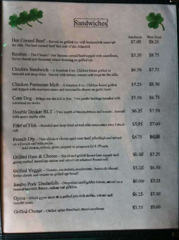 Menu at Duffy's Tavern pub & bar, North Utica