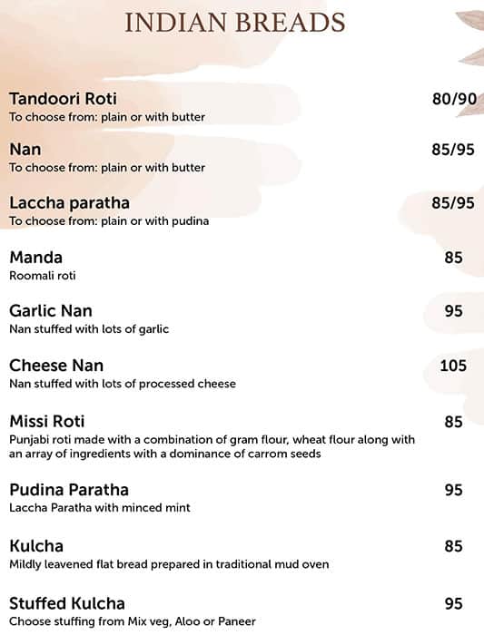 Menu at Horizon - Sayaji Hotel, Raipur