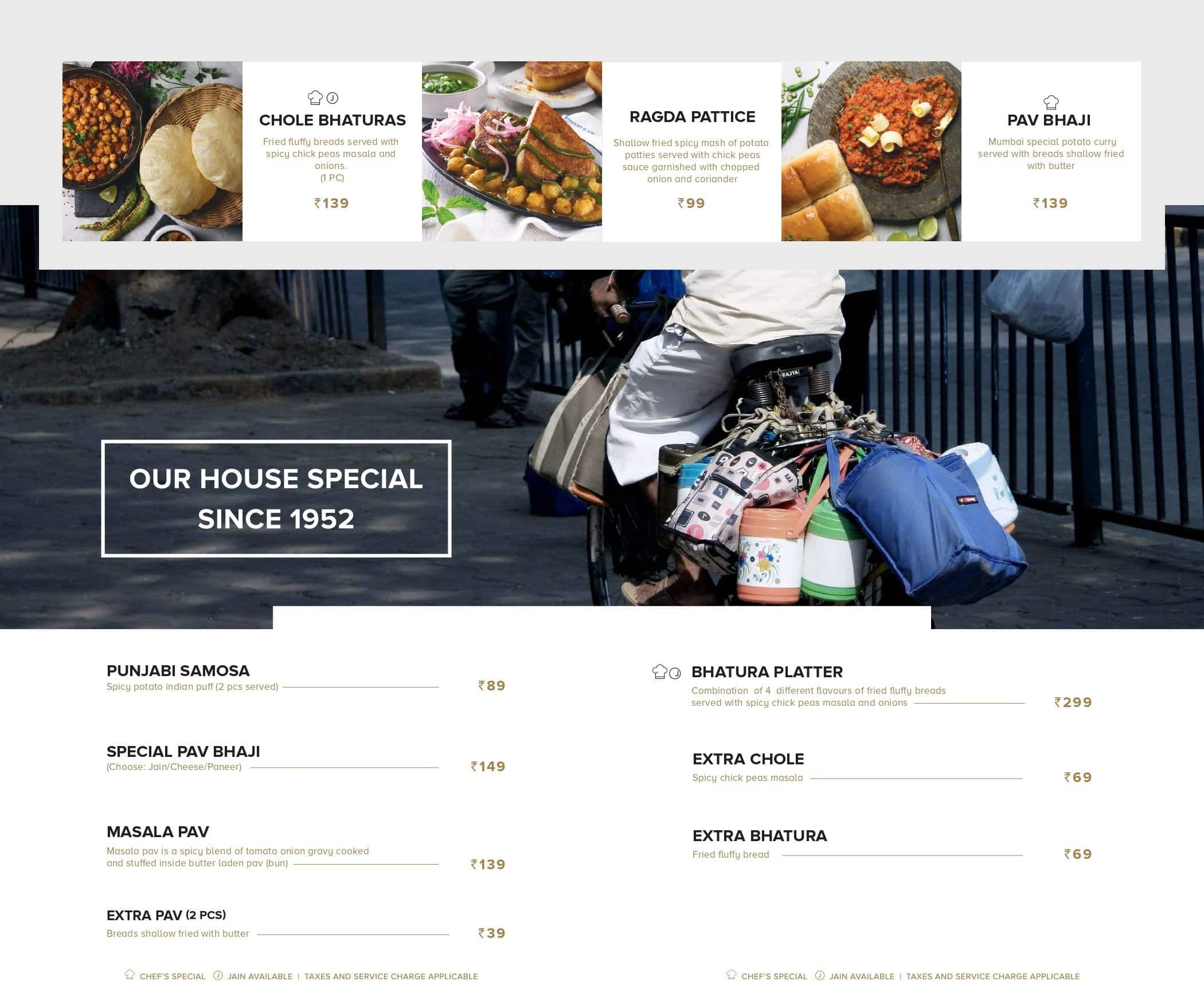 Menu at Kailash Parbat, Vellore, C8 & C9 Phase 1