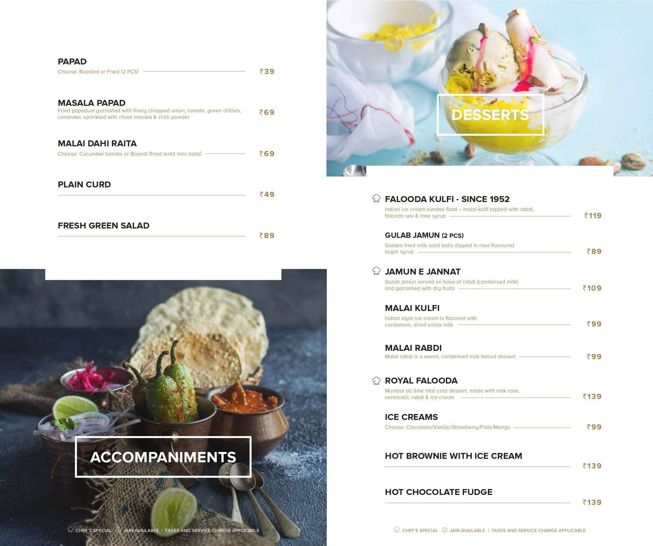 Menu at Kailash Parbat, Vellore, C8 & C9 Phase 1