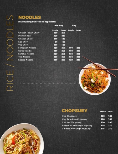 Menu at Hatari, Kolkata, CF 149