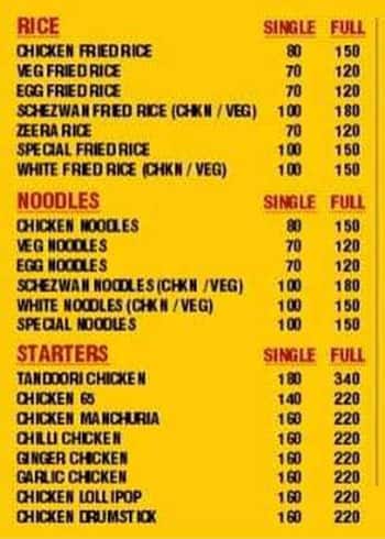 Menu of Deccan Delight, Tolichowki, Hyderabad