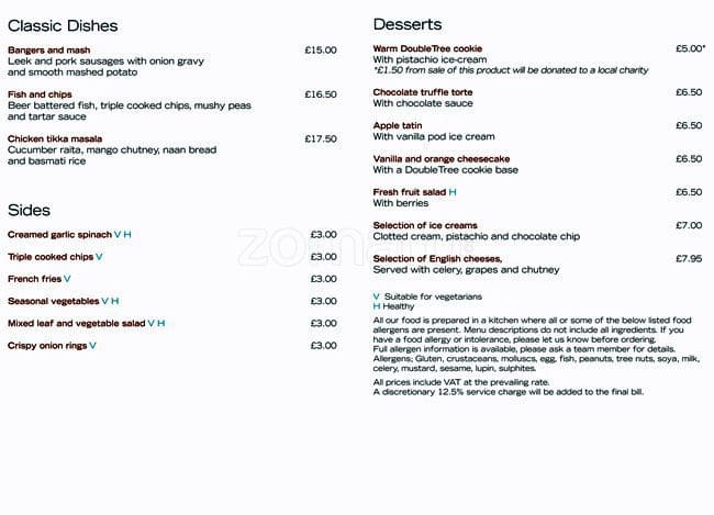 Menu at Bar92 DoubleTree by Hilton London, London, DoubleTree by Hilton ...