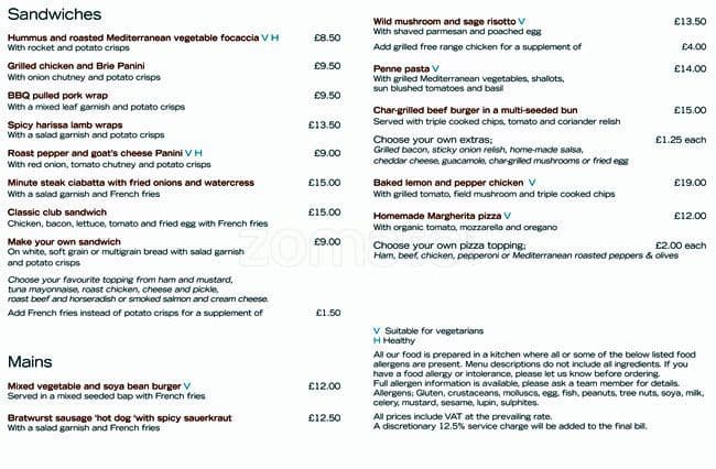 Menu at Bar92 DoubleTree by Hilton London, London, DoubleTree by Hilton ...