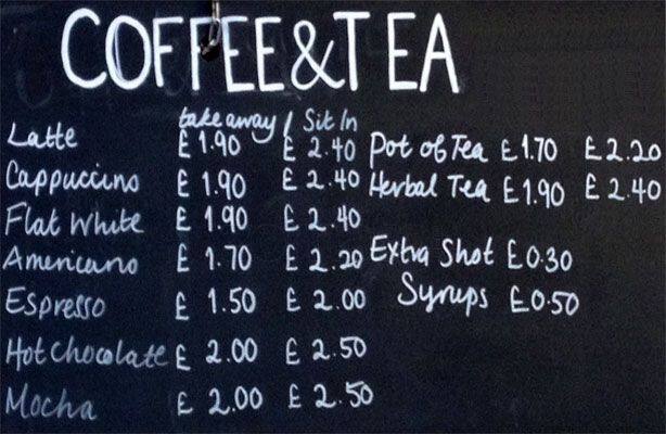 Menu at Peckham's, Glasgow, 124 Byres Road