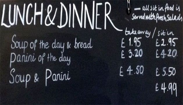 Menu at Peckham's, Glasgow, 124 Byres Road