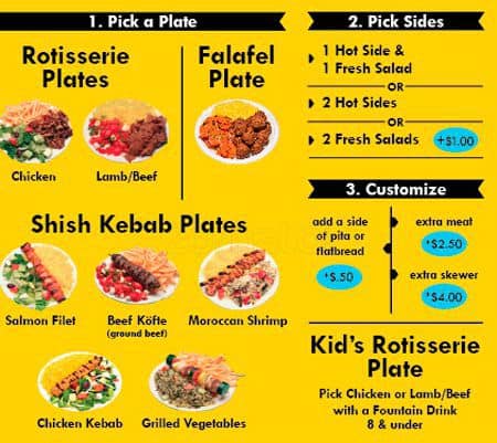 Menu at The Kebab Shop fast food, Encinitas, 127 N El Camino Real