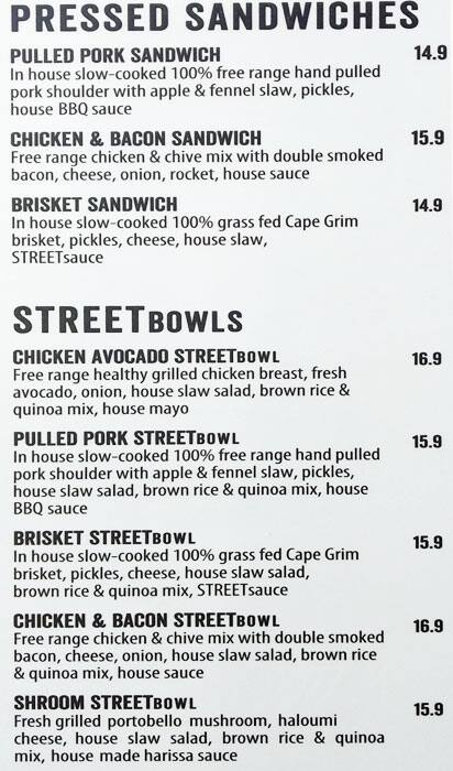 Menu at 51st Street restaurant, Brisbane City, 325 George St