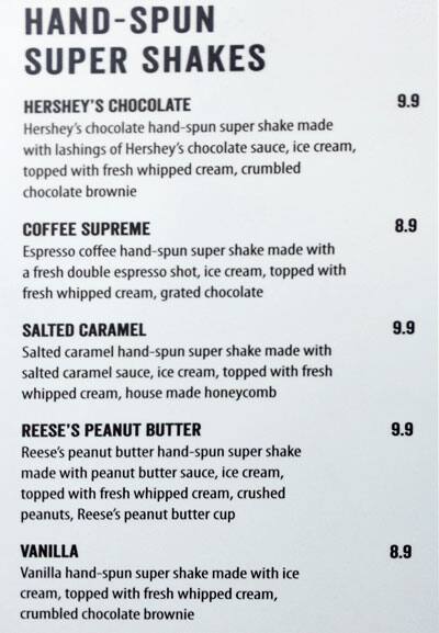 Menu at 51st Street restaurant, Brisbane City, 325 George St