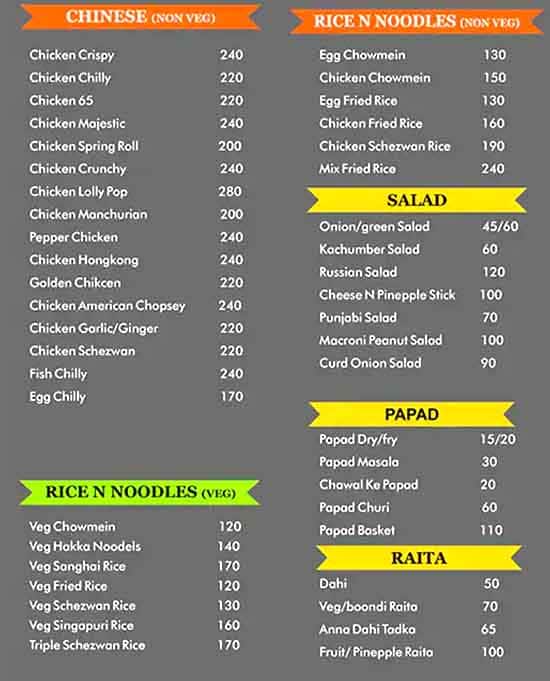 Menu at Anna Punjabi - Family Dhaba, Raipur