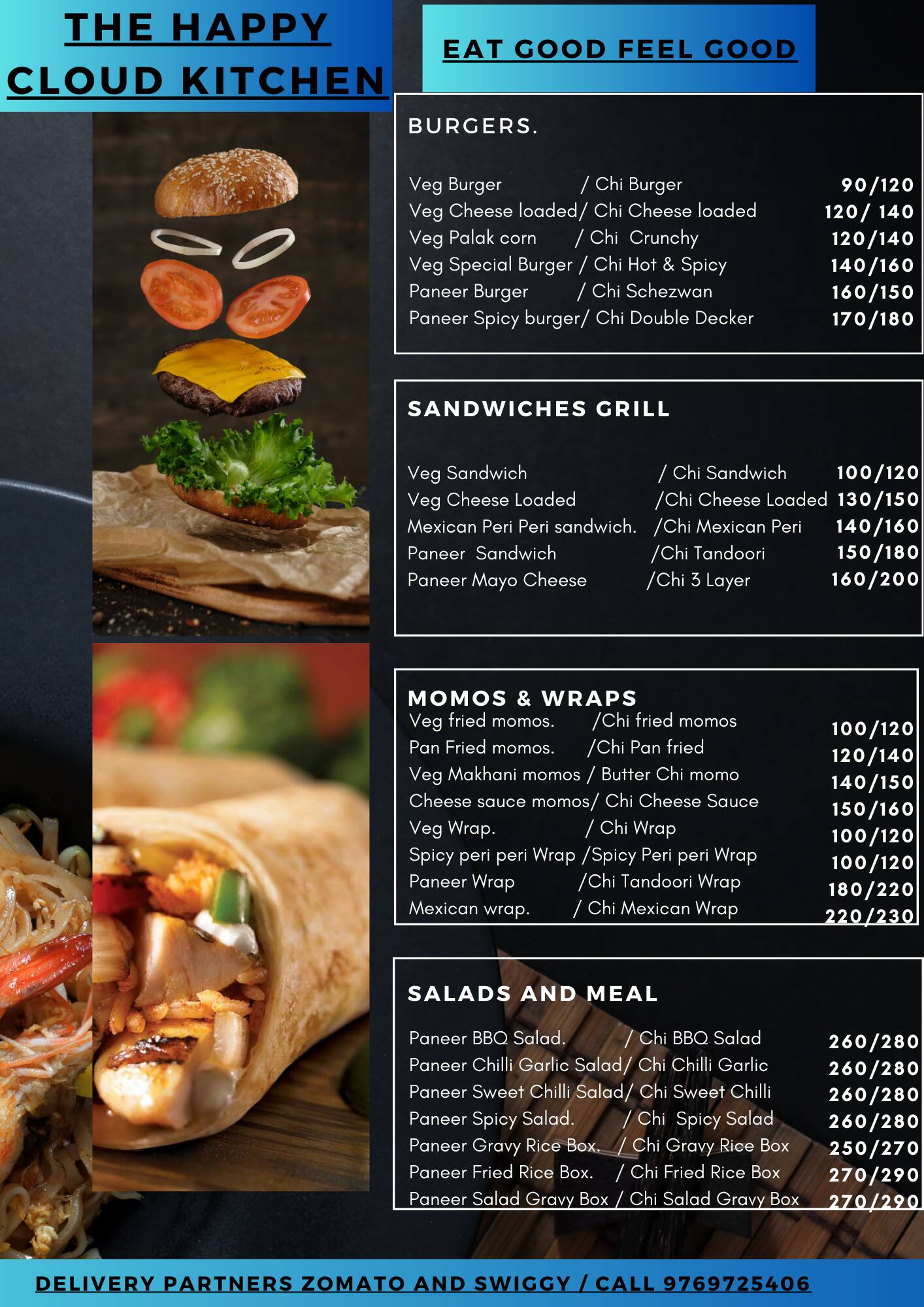 Menu of The Happy Cloud Kitchen, Seawoods, Navi Mumbai